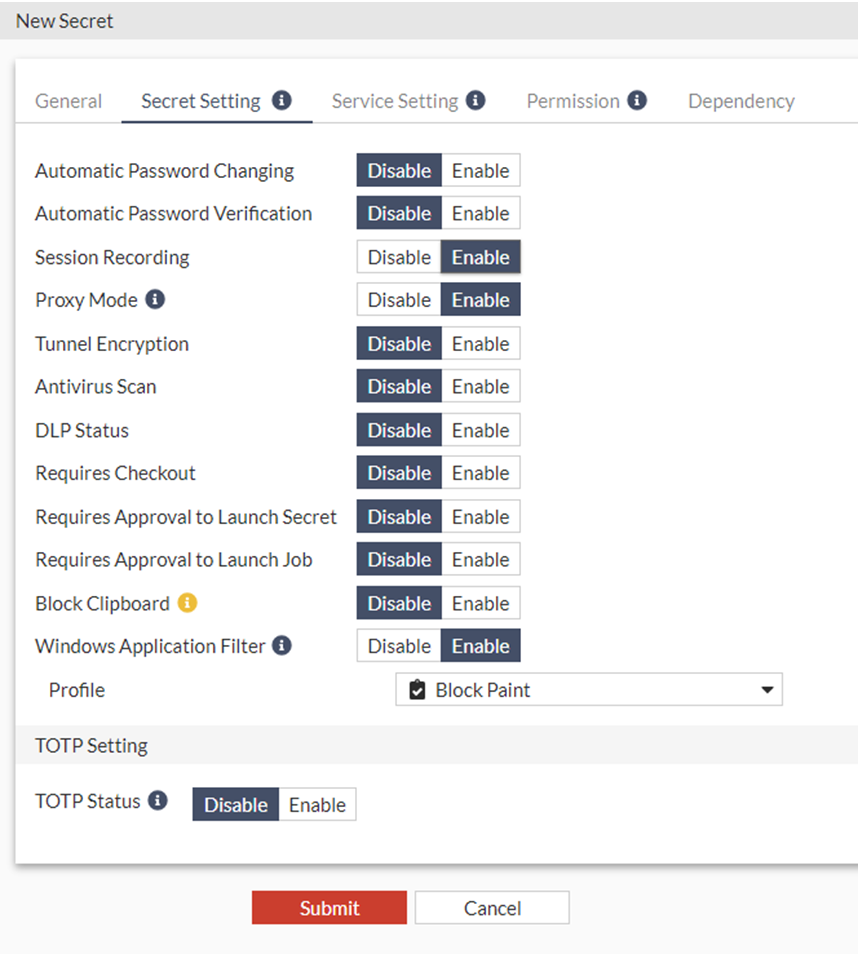 Creating a secret | FortiPAM 1.4.0 | Fortinet Document Library