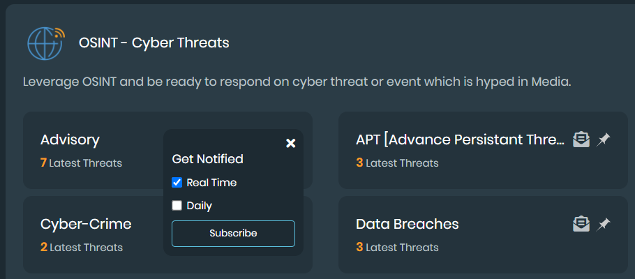 Subscribing to event notifications | FortiRecon 23.1.b