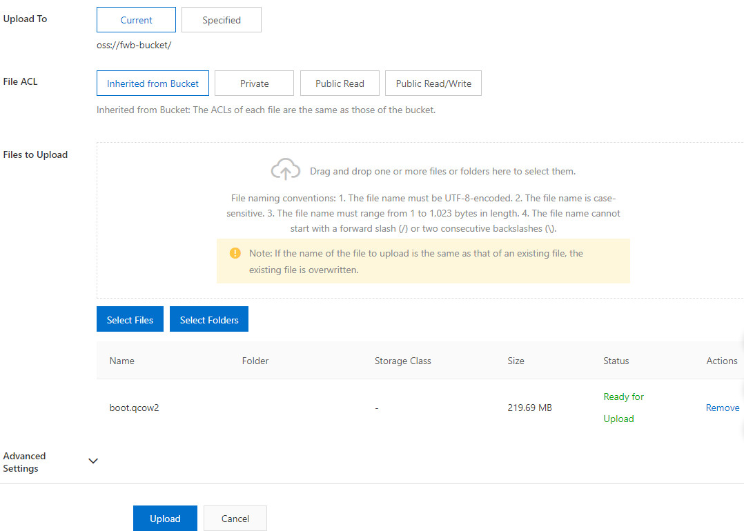 Uploading image file to Object Storage Service | FortiWeb Public Cloud ...