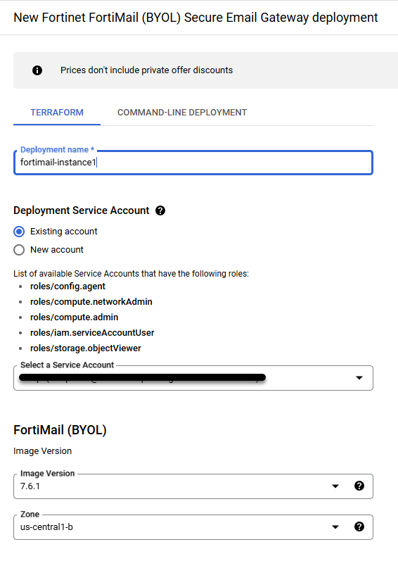 Creating the FortiMail instance | FortiMail 7.6.0 | Fortinet Document Library