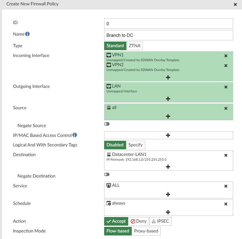 Create policy packages and firewall policies | FortiManager 7.4.0 ...
