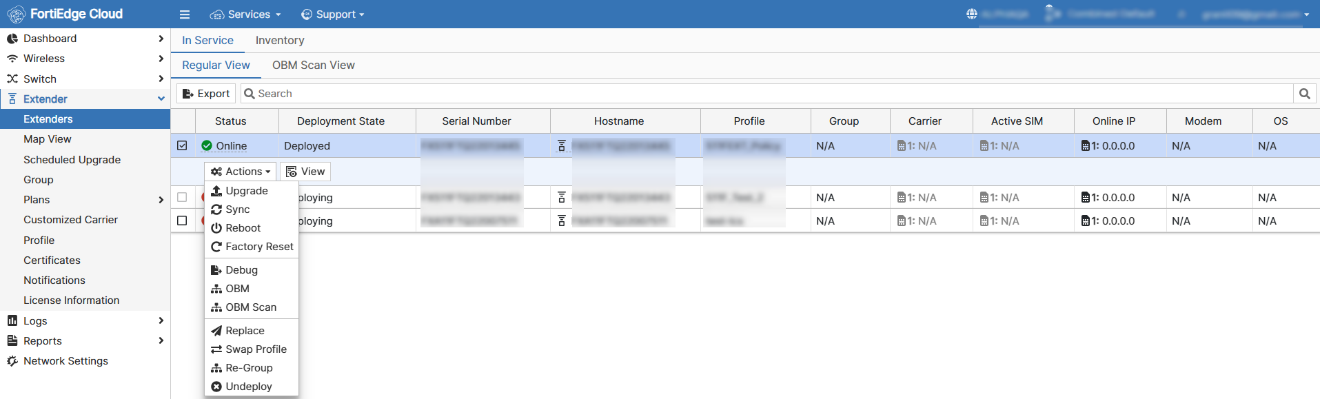 In Service | FortiEdge Cloud 25.3.0 | Fortinet Document Library