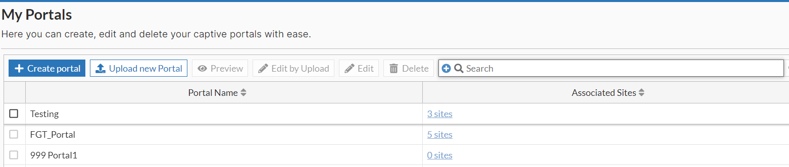 Creating a Captive Portal | FortiPresence 24.2.a | Fortinet Document Library