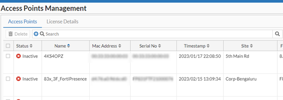 AP Management | FortiPresence 24.2.a | Fortinet Document Library