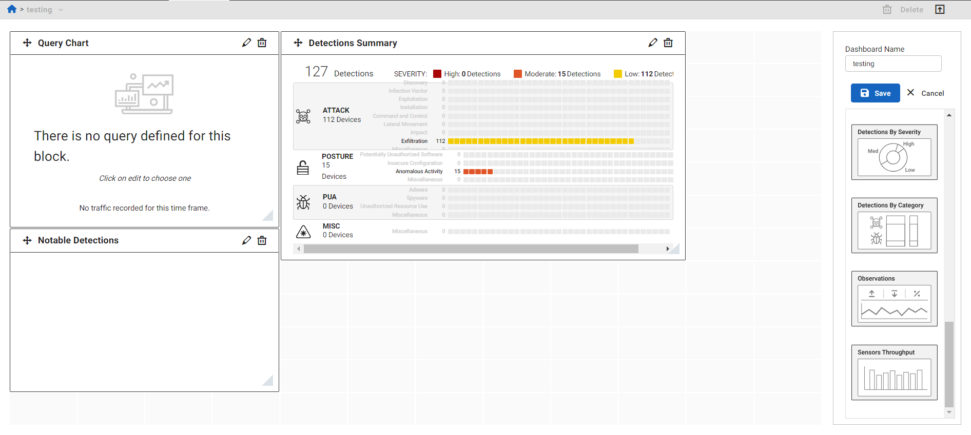 Creating custom dashboards | FortiNDR Cloud 25.2.c | Fortinet Document ...
