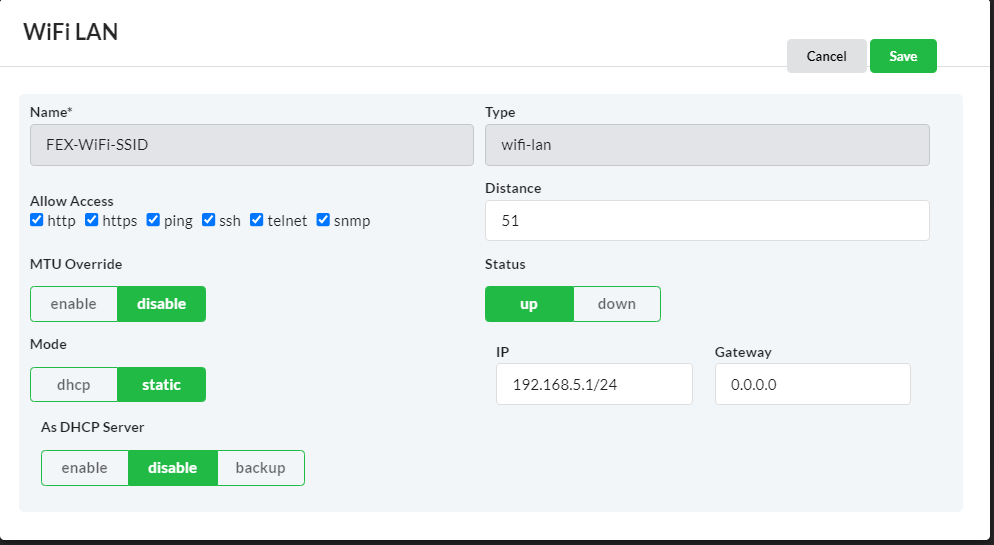 Step 3: Configure VAP LAN interface IP address | FortiExtender 7.4.3 ...
