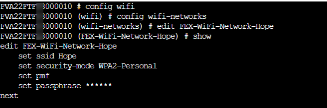 Step 1: Configure WiFi network settings of the station | FortiExtender ...