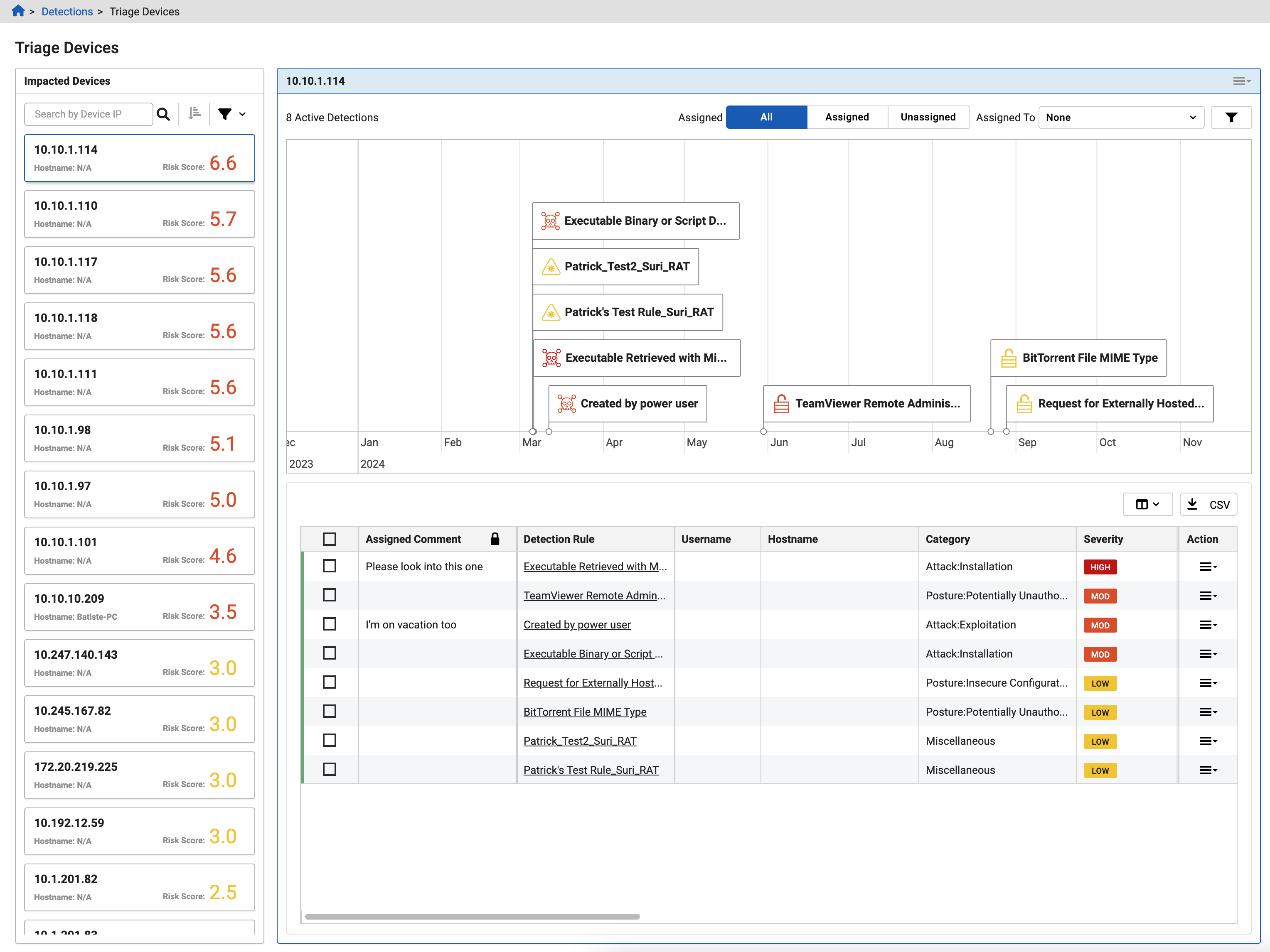 Device Triage | FortiNDR Cloud 2024.11.0 | Fortinet Document Library