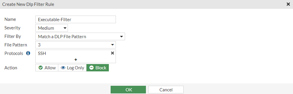 Configuring a DLP sensor profile | FortiPAM 1.2.0 | Fortinet Document Library