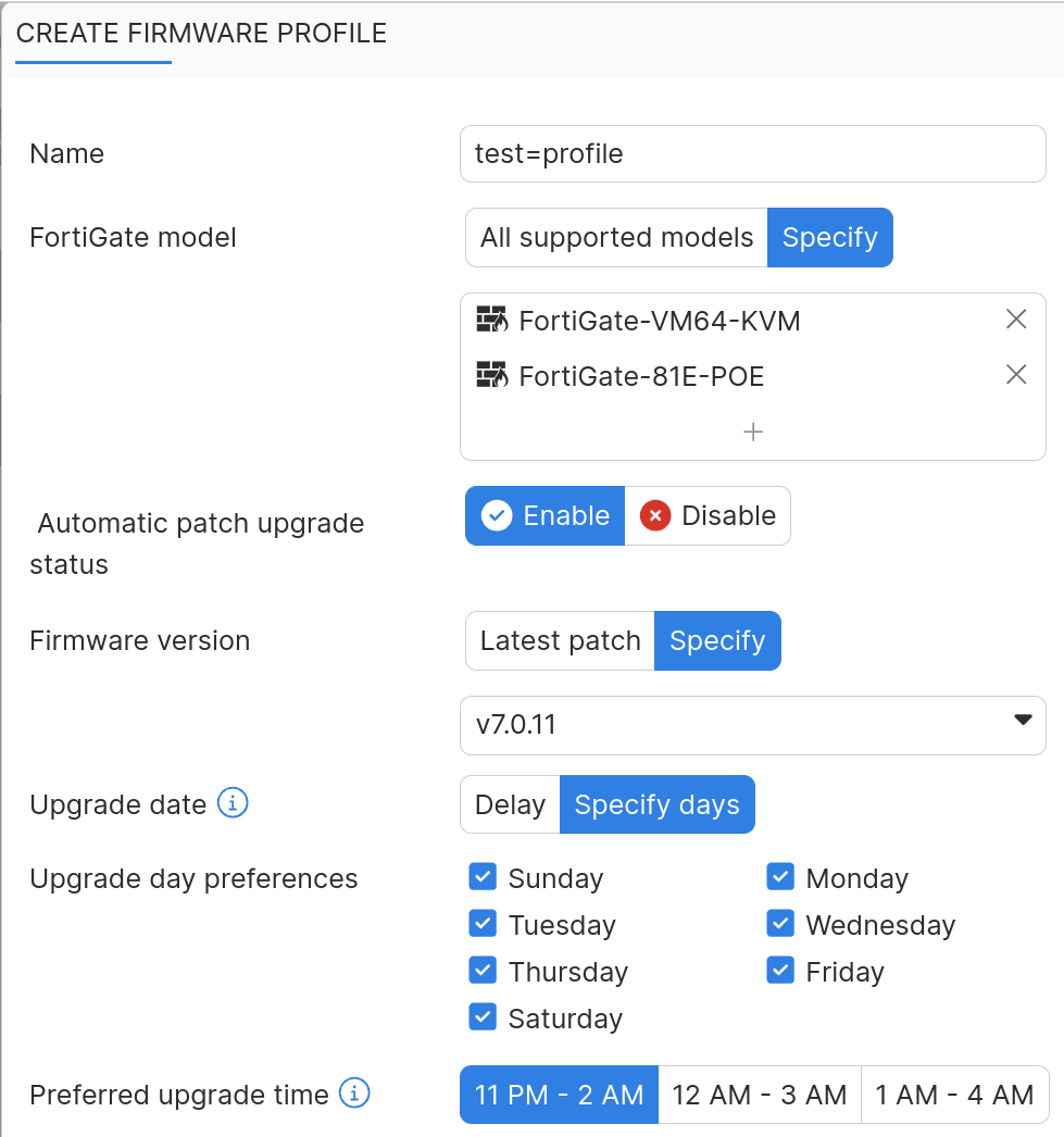 Firmware management | FortiGate Cloud 24.4.a | Fortinet Document Library