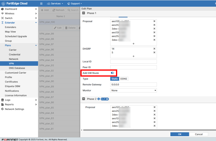 Automatic Gateway Routing | FortiEdge Cloud 25.2.a | Fortinet Document ...