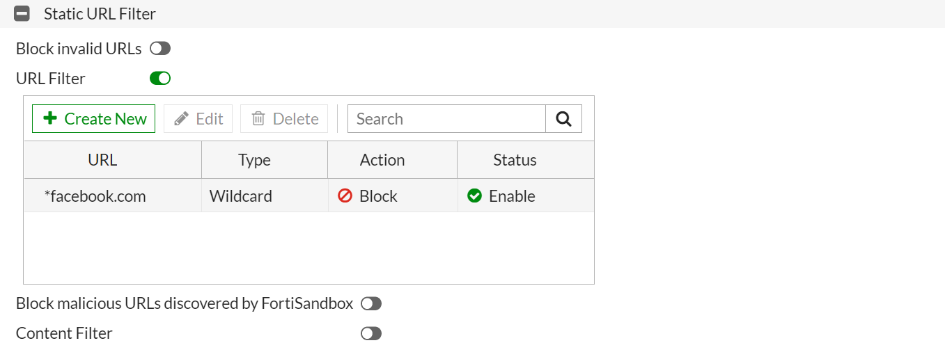 URL filter | FortiGate / FortiOS 7.2.0 | Fortinet Document Library