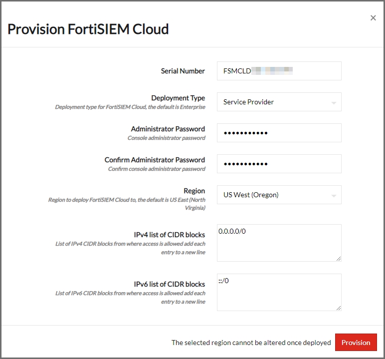 Deployment and Activation of FortiSIEM Cloud | FortiSIEM Cloud | Fortinet Document Library
