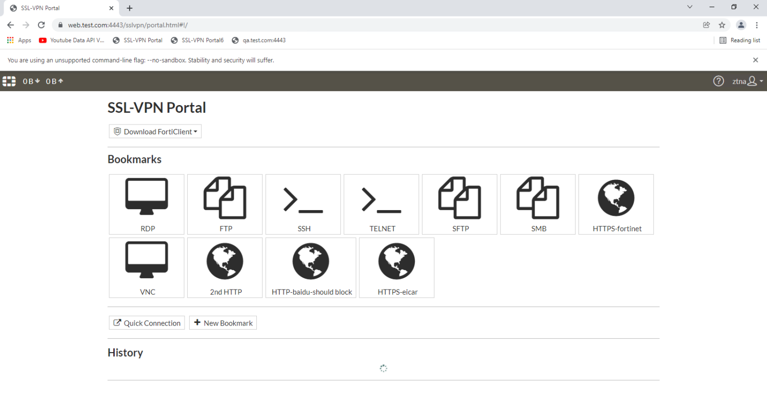 Connect a ZTNA access proxy to an SSL VPN web portal | FortiProxy 7.2.8 ...