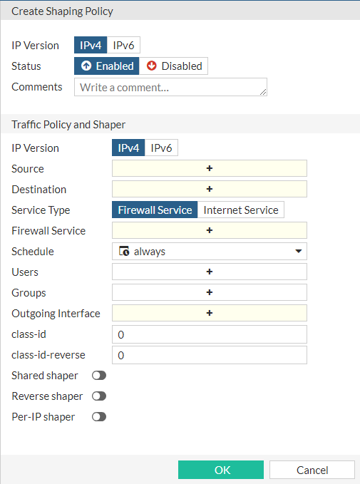 Create or edit a traffic-shaping policy | FortiProxy 7.2.8 | Fortinet ...
