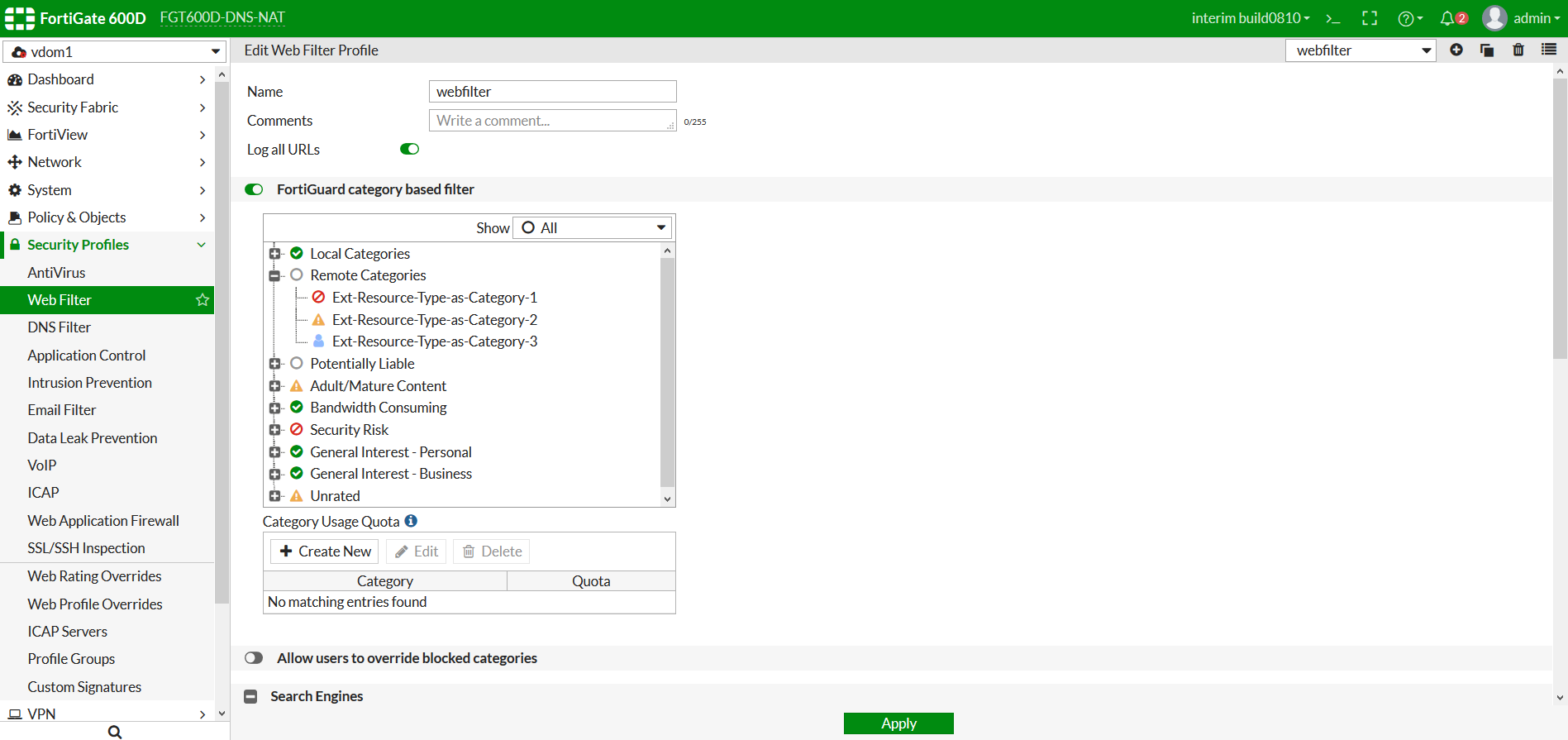 External resources for web filter | FortiGate / FortiOS 6.2.17 ...