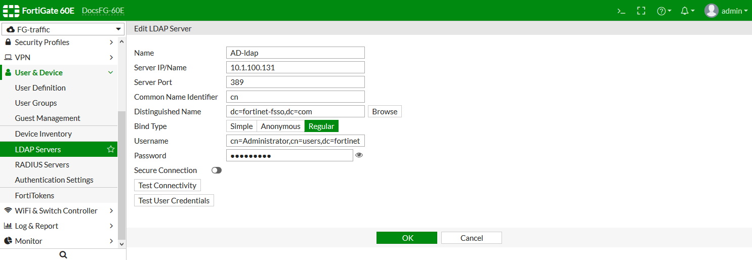Use active directory objects directly in policies | FortiGate / FortiOS ...
