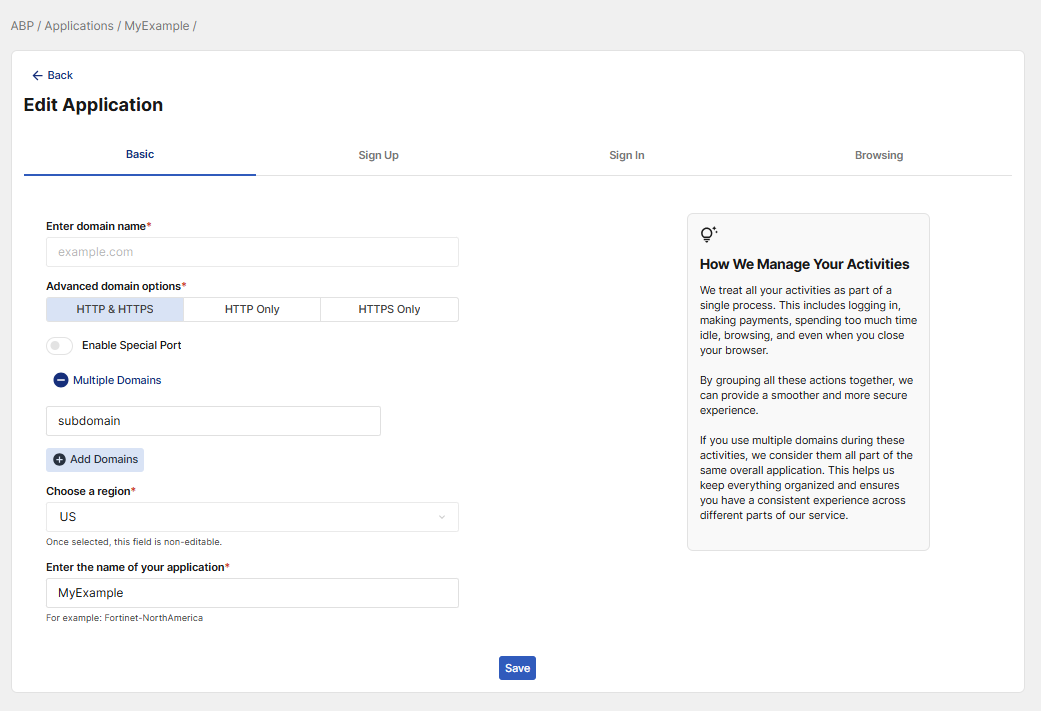 ABP Application | FortiAppSec Cloud | Fortinet Document Library