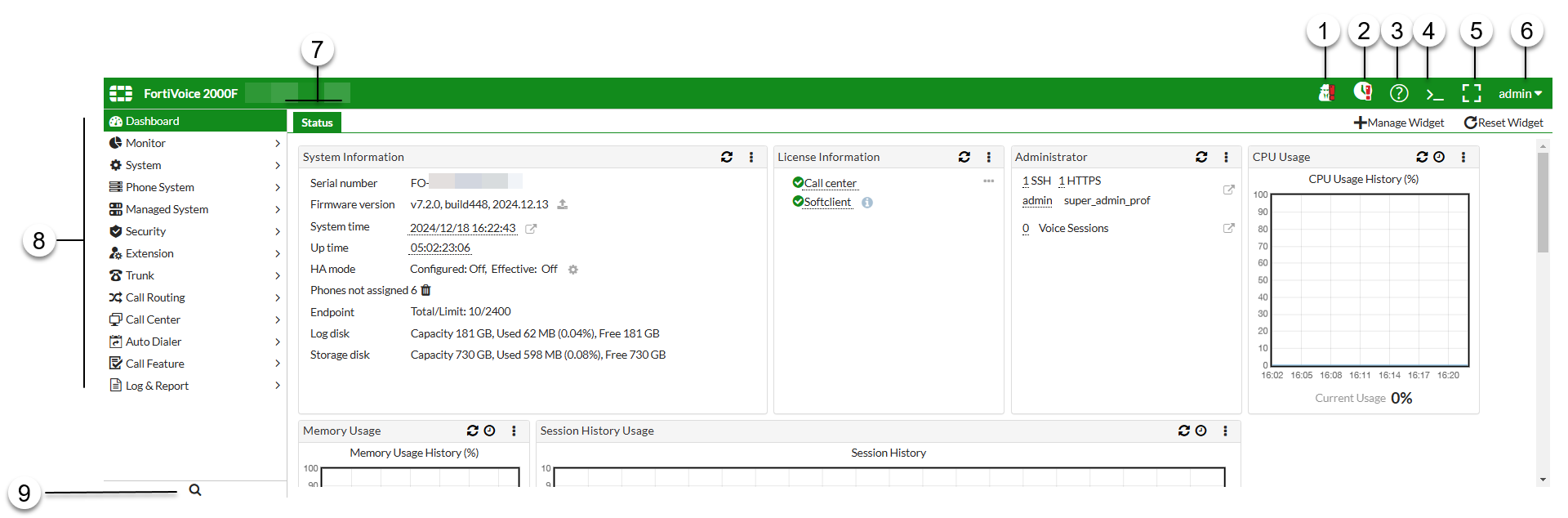 Navigating the FortiVoice GUI | FortiVoice 7.2.1 | Fortinet Document ...