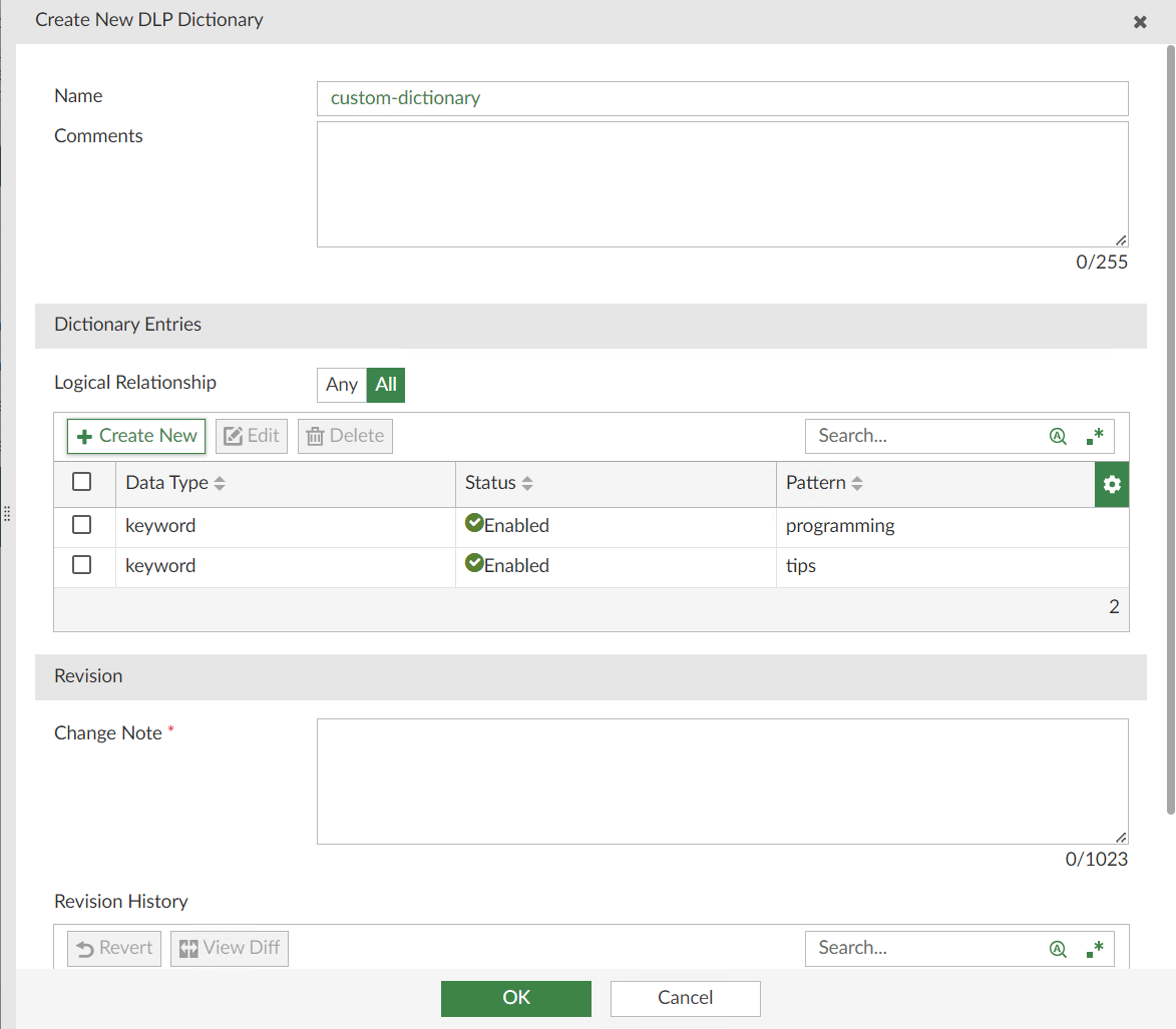Configuring DLP dictionaries, sensors, and profiles | FortiSASE 24.3.42 ...