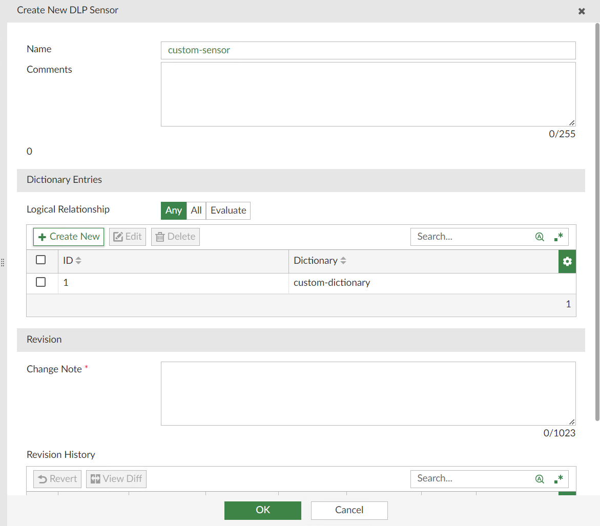 Configuring DLP dictionaries, sensors, and profiles | FortiSASE 24.3.42 ...