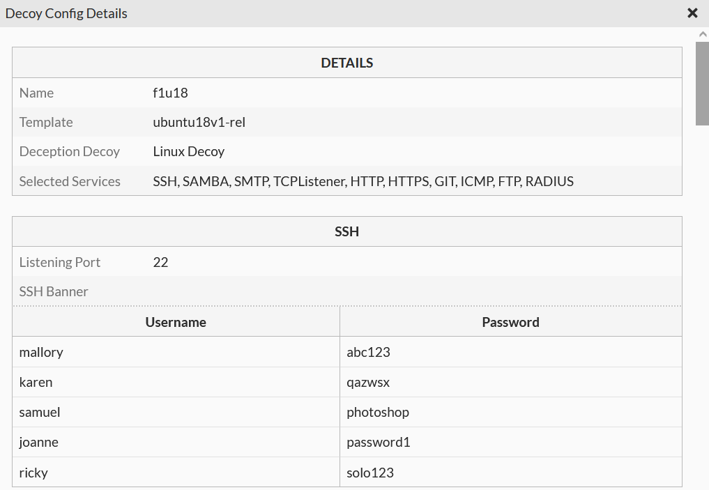 Decoy Status | FortiDeceptor DaaS 24.1.0 | Fortinet Document Library