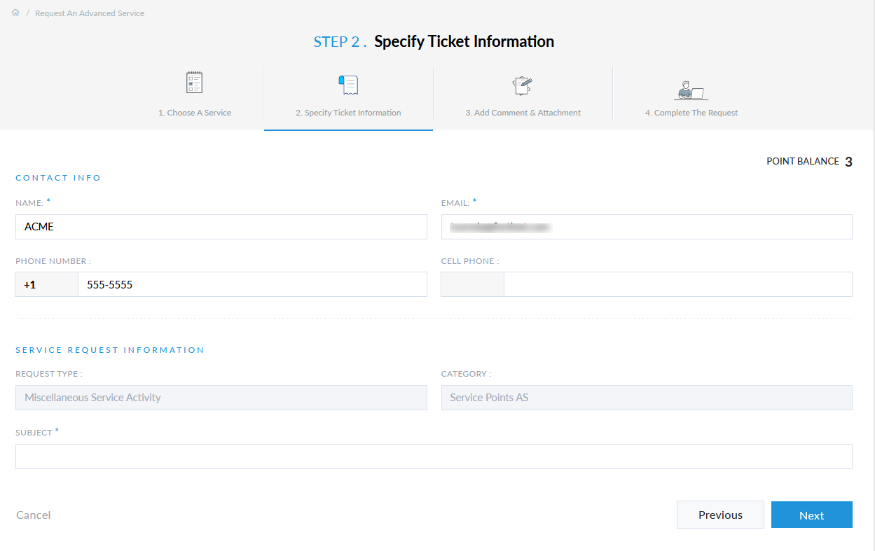 Creating an Advanced Service ticket | FortiCloud Account Services 23.1.0