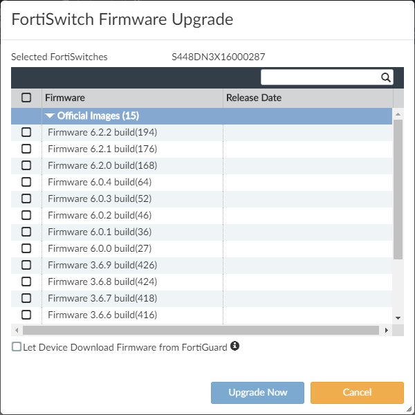 Upgrading firmware for managed switches | FortiManager 7.2.2