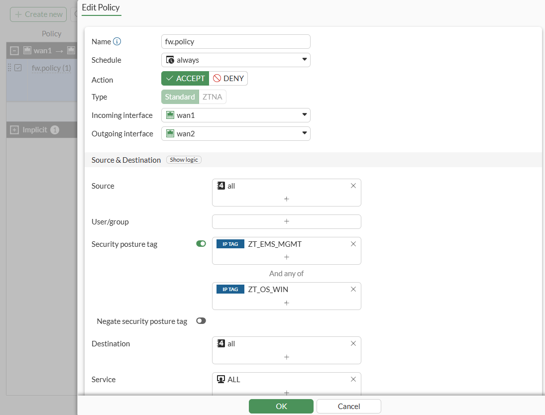 ZTNA tags on 2 GB entry-level platforms in IP/MAC-based access control ...