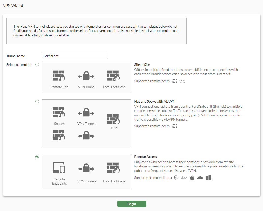 GUI improvements to the IPsec VPN Wizard | FortiGate / FortiOS ...
