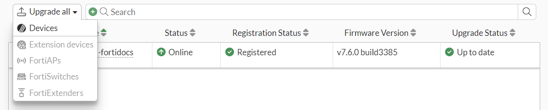 GUI improvements to device upgrade | FortiGate / FortiOS 7.6.0 ...