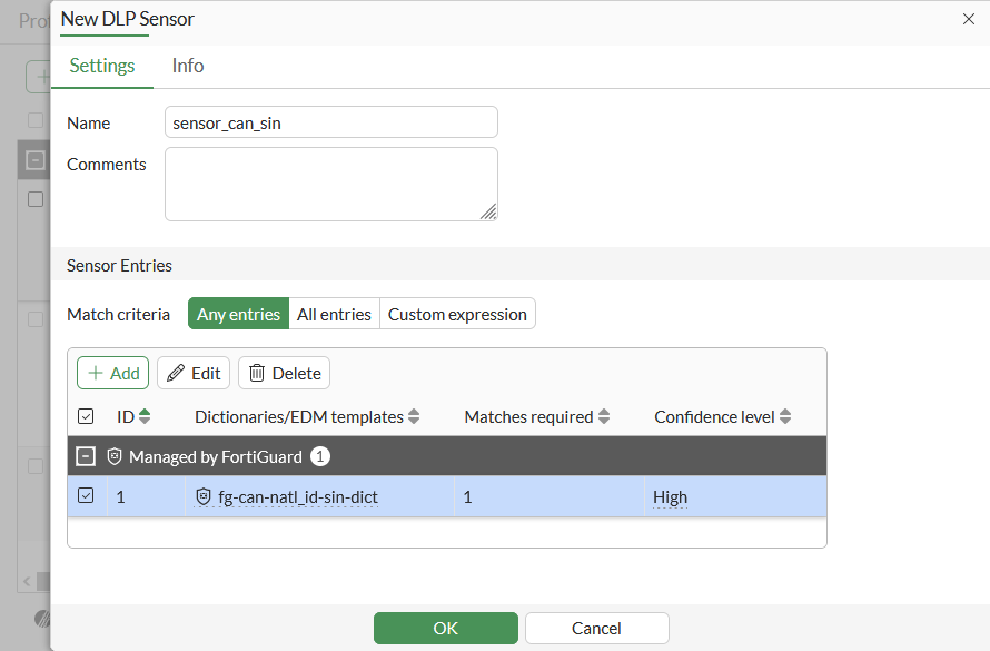 FortiGuard managed DLP dictionaries | FortiGate / FortiOS 7.6.0 ...