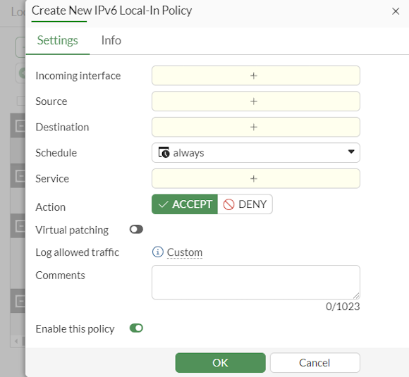 GUI support for local-in policies | FortiGate / FortiOS 7.6.0 ...