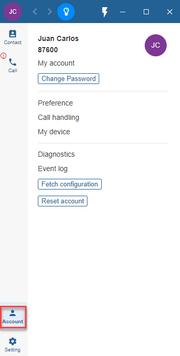 Configuring account settings | FortiFone | Fortinet Document Library