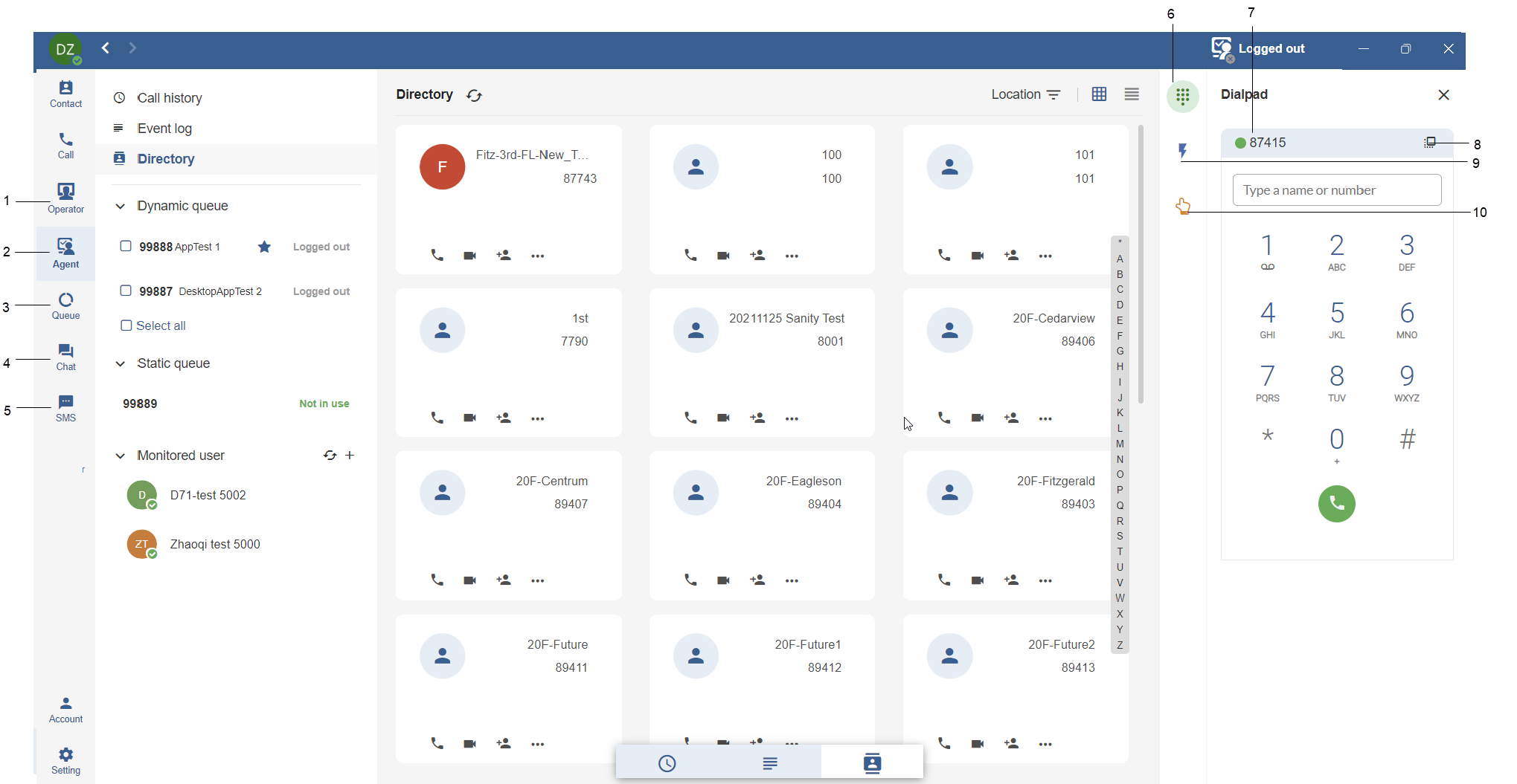 Viewing the call screen | FortiFone 1.0.0 | Fortinet Document Library
