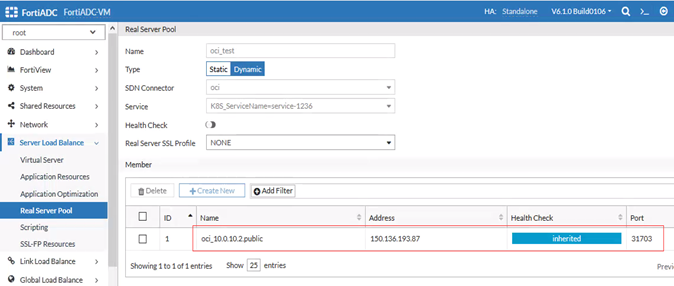 Oracle Cloud Infrastructure (OCI) Connector | FortiADC 7.2.8 | Fortinet Document Library