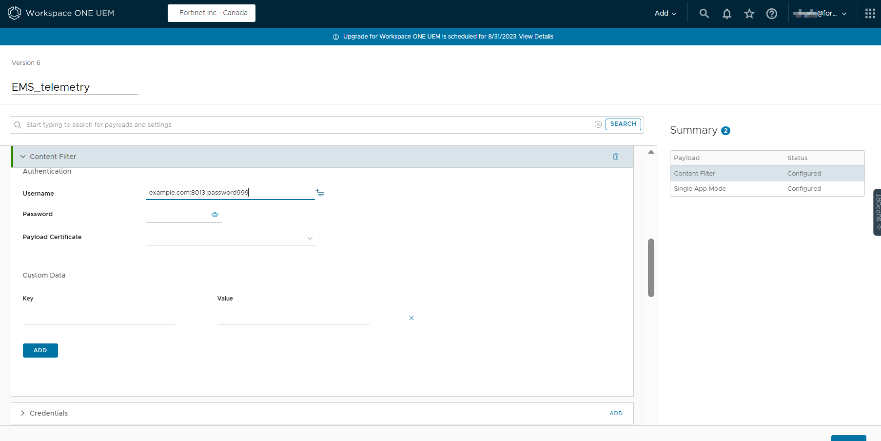 Configuring Workspace ONE integration to allow FortiClient (iOS) to ...