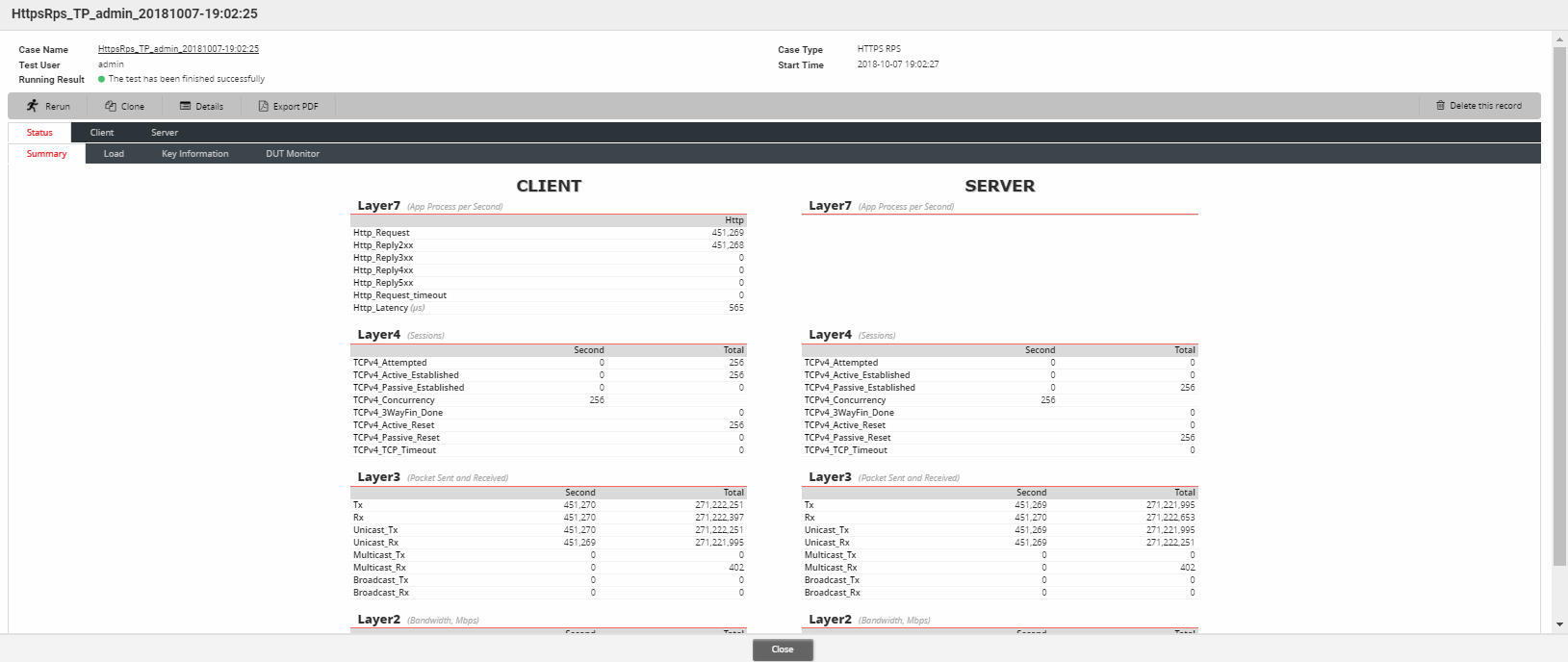 Viewing test results | FortiTester 3.9.1 | Fortinet Document Library