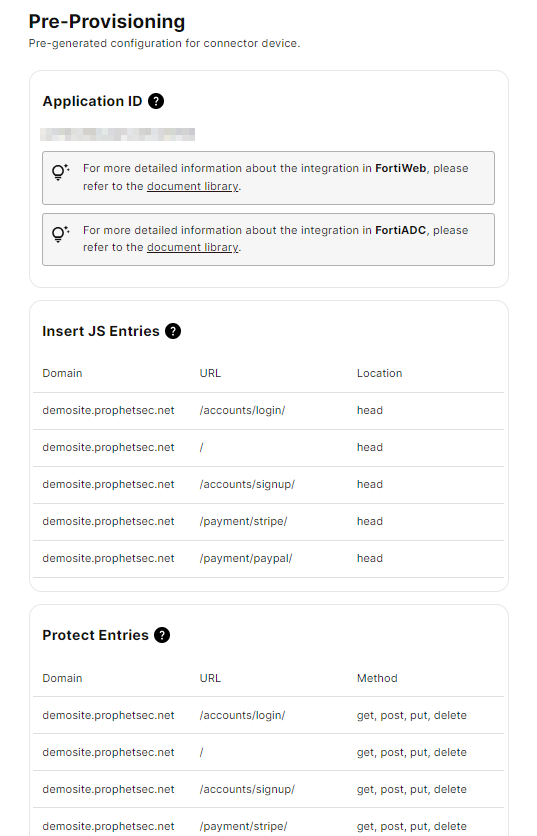 Obtaining the Application ID from the FortiGuard ABP User Portal ...