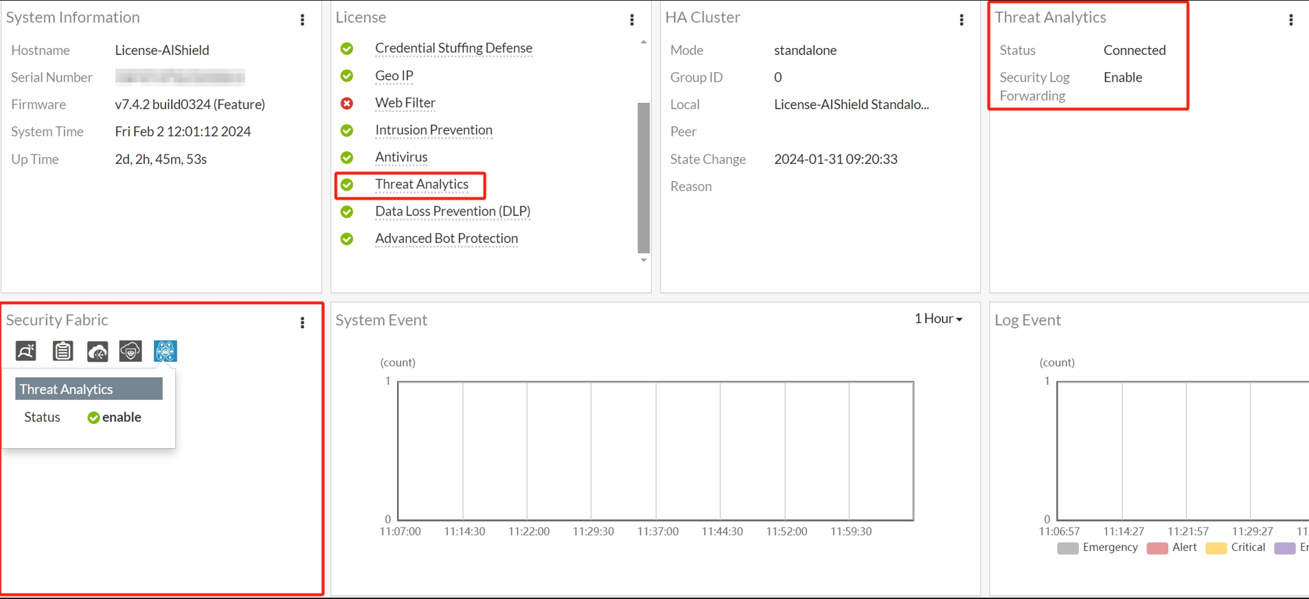 AI Threat Analytics troubleshooting and debugging | FortiADC 7.4.5 | Fortinet Document Library