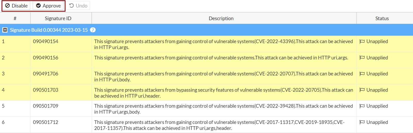 Enforcing new FortiGuard signatures | FortiWeb 7.6.2 | Fortinet ...