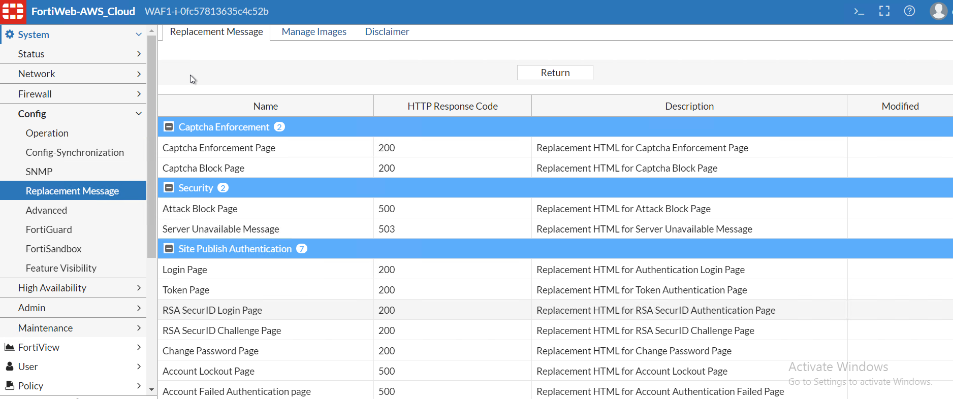 Error codes displayed when visiting server policy | FortiWeb 7.6.2 ...