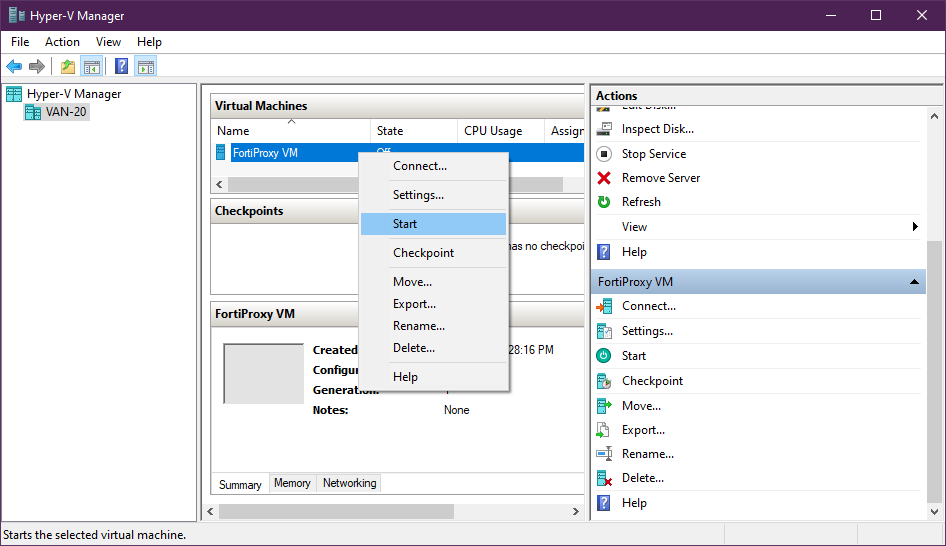 Start the FortiProxy‑VM | FortiProxy Private Cloud 7.4.0 | Fortinet ...