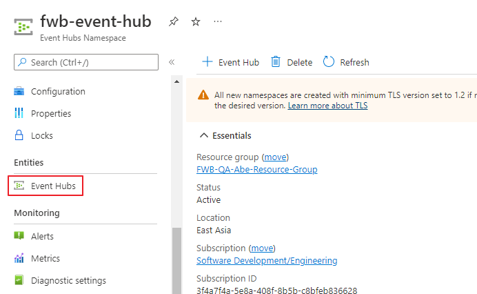 Integrating with Azure Event Hub | FortiWeb Public Cloud 6.4.0