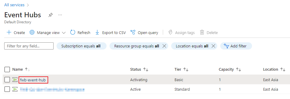 Integrating with Azure Event Hub | FortiWeb Public Cloud 6.4.0