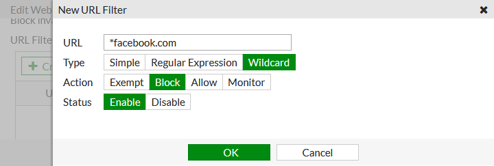 URL filter | FortiGate / FortiOS 6.4.16 | Fortinet Document Library