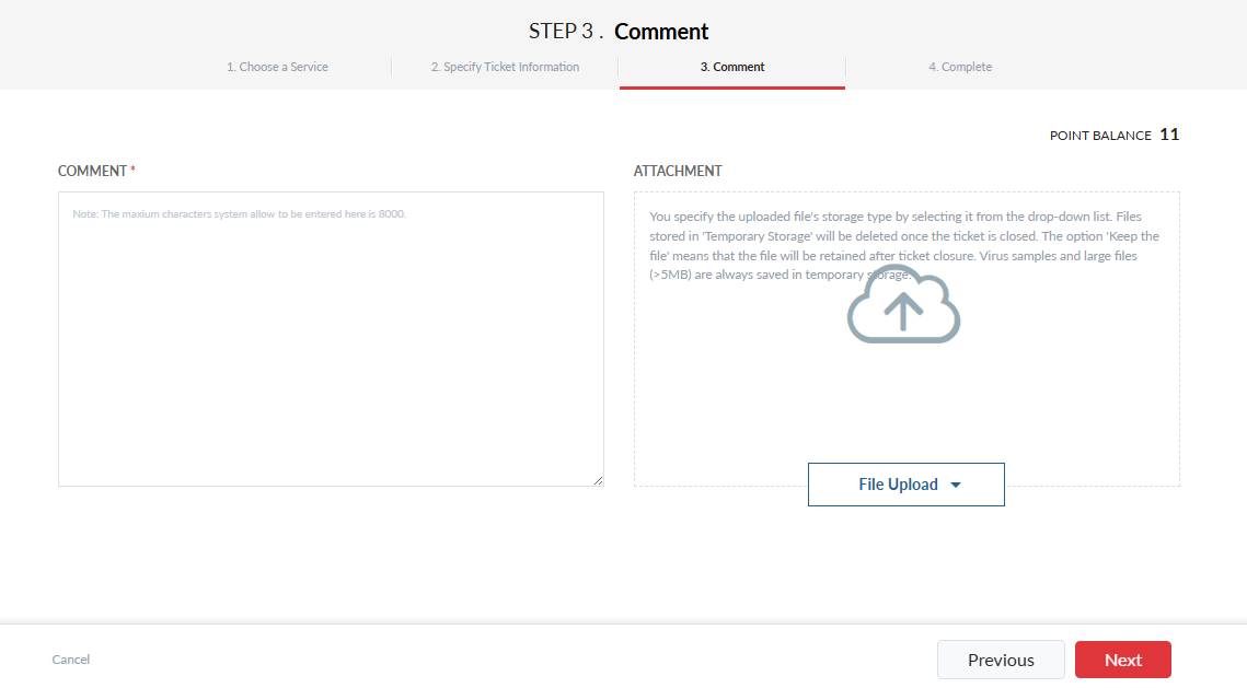 Creating an Advanced Service ticket | FortiCloud Services 25.3.a ...