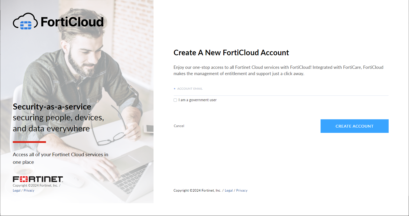 Creating an account | FortiDevice 25.1.a | Fortinet Document Library