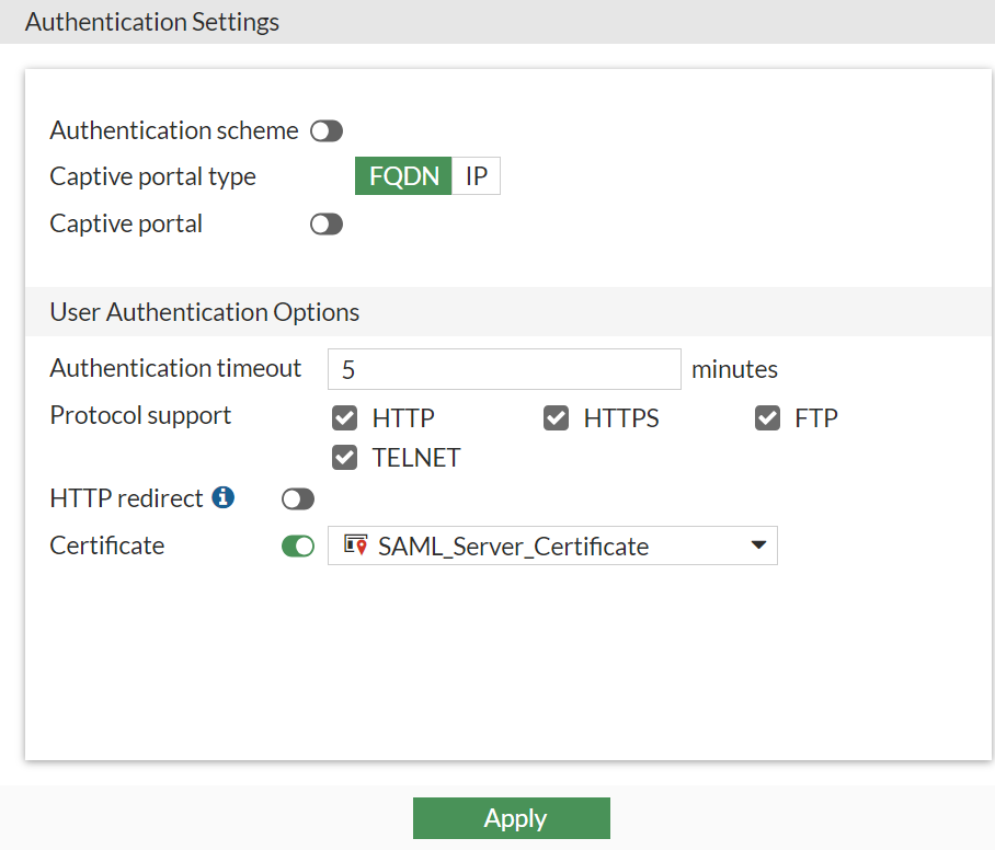 Saml Based User Authentication Fortigate Fortios 7 4 4 Fortinet Document Library