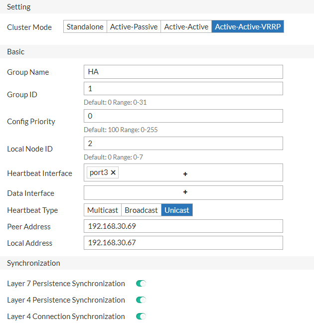 Configuring FortiADC-VM Active-Active-VRRP HA with L7 VS | FortiADC ...